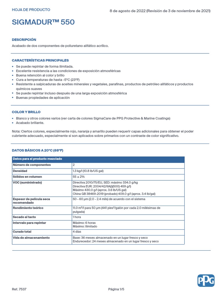 Sigmadur 550 | PDF | Información | Humedad relativa
