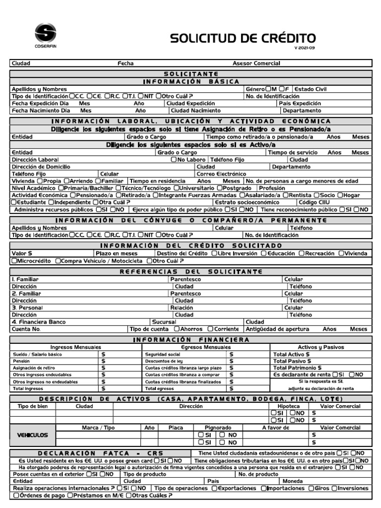 Solicitud de Credito | PDF