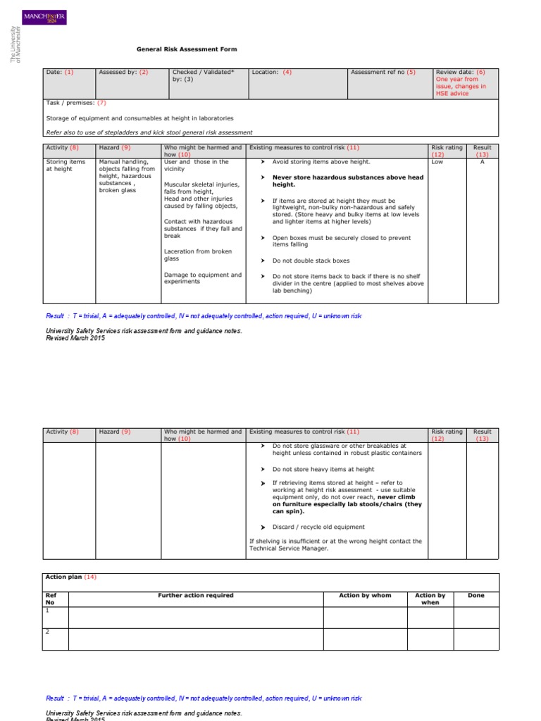 Storage at Height RA | PDF | Risk | Risk Assessment