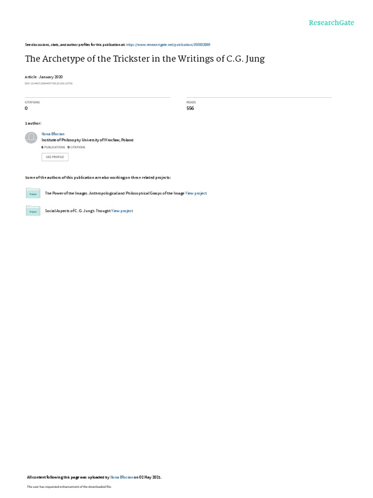 Trickster Archetype in C.G. Jung's Writings | PDF | Archetype | Carl Jung