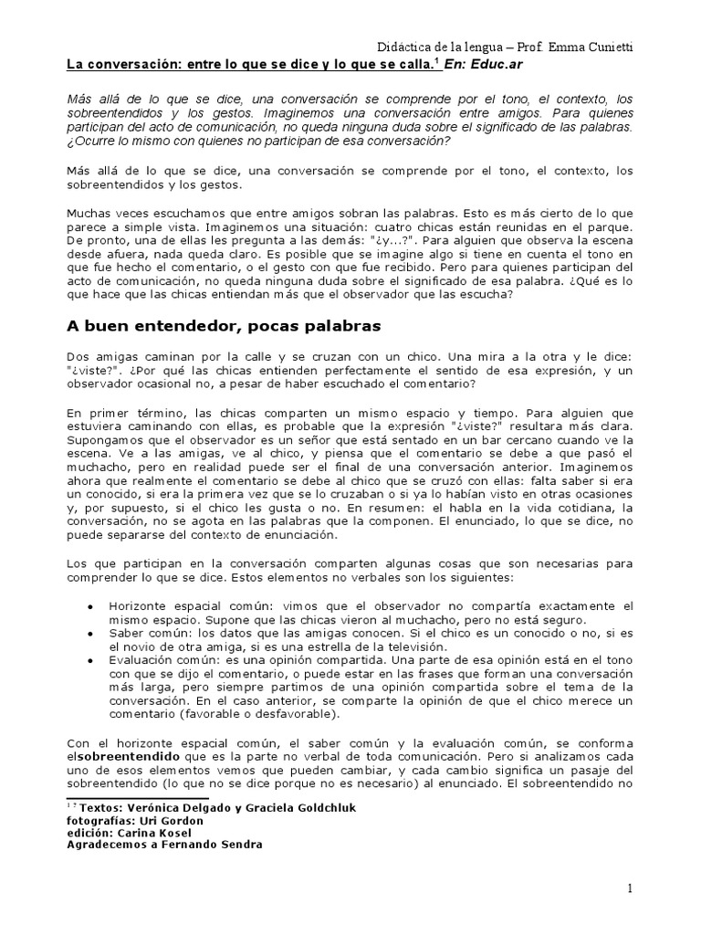 Conversaci N | PDF | Comunicación | Ciencia cognitiva