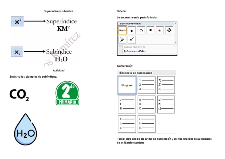 Ejemplos de Superíndices y Subíndices | PDF