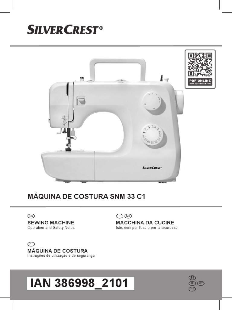 Silvercrest SNM33C1 Es | PDF | Máquina de coser | Textiles