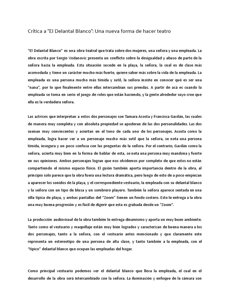 Copia de Copia de Crítica El Delantal Blanco | PDF | Poesía