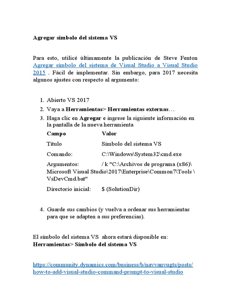 Agregar Símbolo Del Sistema de Visual Studio A Visual Studio 2015 | PDF