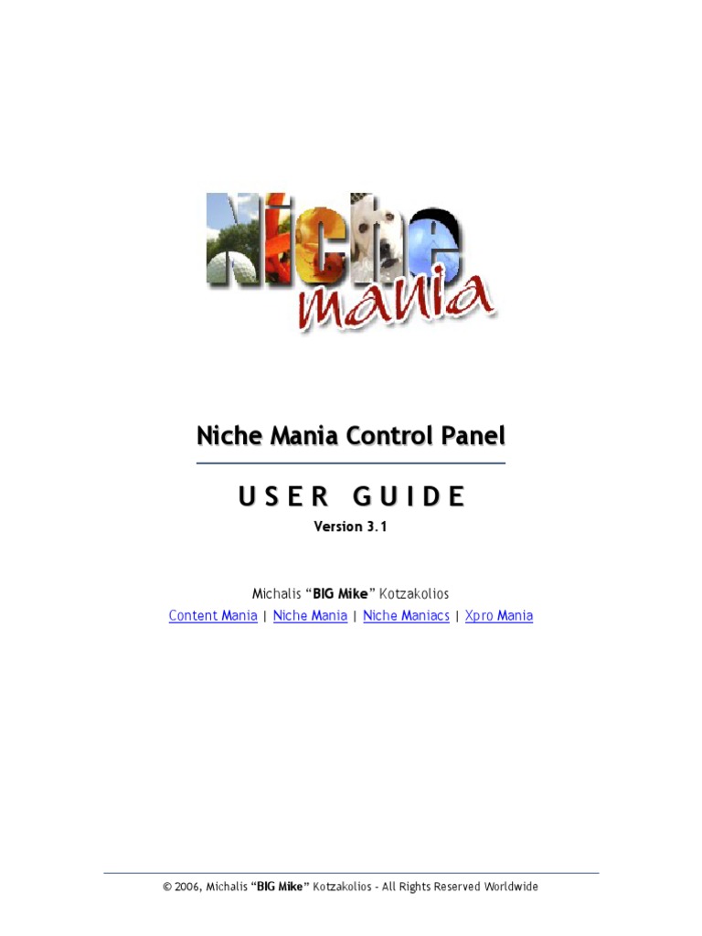 Using The Niche Mania Control Panel | PDF | Search Engine Optimization ...