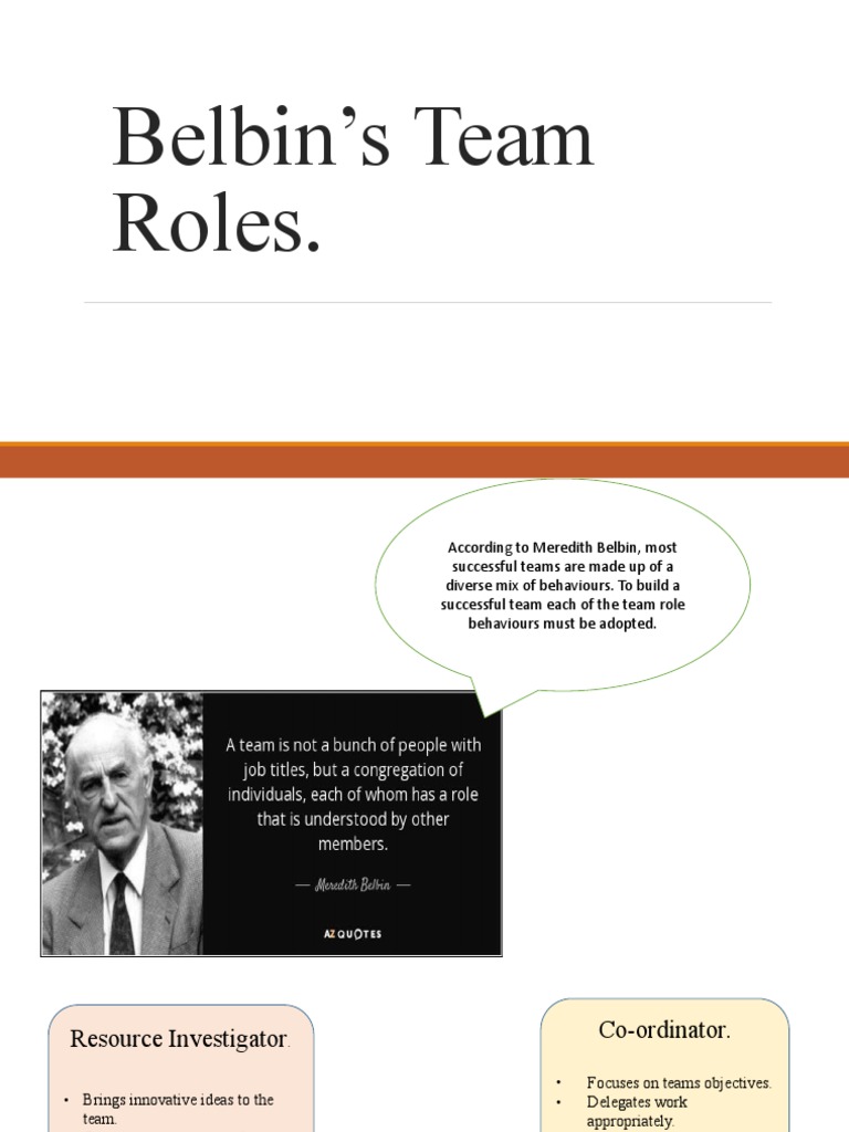 Belbin's Team Roles | PDF | Cognitive Science | Psychology