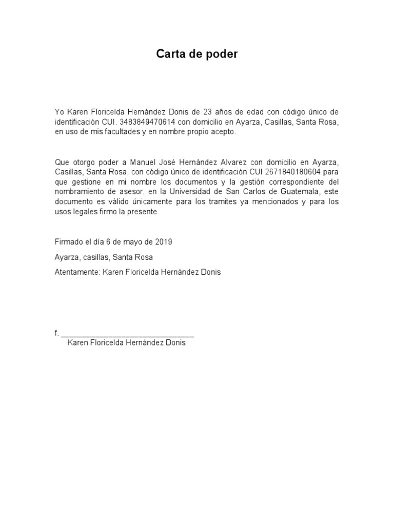 Cartas de Poder para Gestión Universitaria | PDF | Derecho