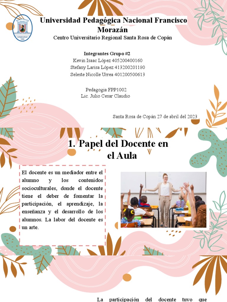 Presentacion de Pedagogia | PDF | Maestros | Enseñando