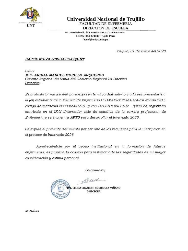 Carta de Estar Apto | PDF