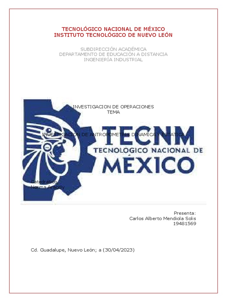 Investigacion Antropometria Estatica y Dinamica | PDF | Antropometría | Factores humanos y ergonomía