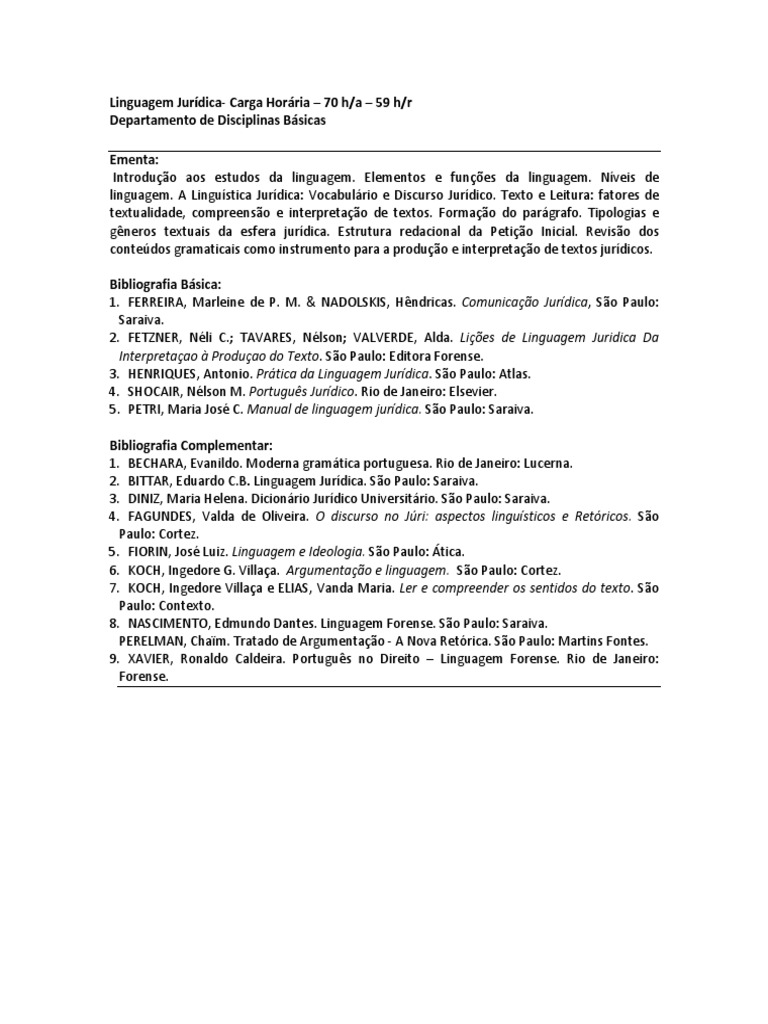 Ementa Linguagem-Jurídica | PDF