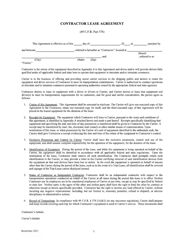 ACS Vehicle Lease Agreement 2021 | PDF