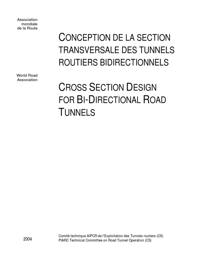 Cross Section Degign For Bi-Directional Road Tunnels | PDF | Tunnel | Route