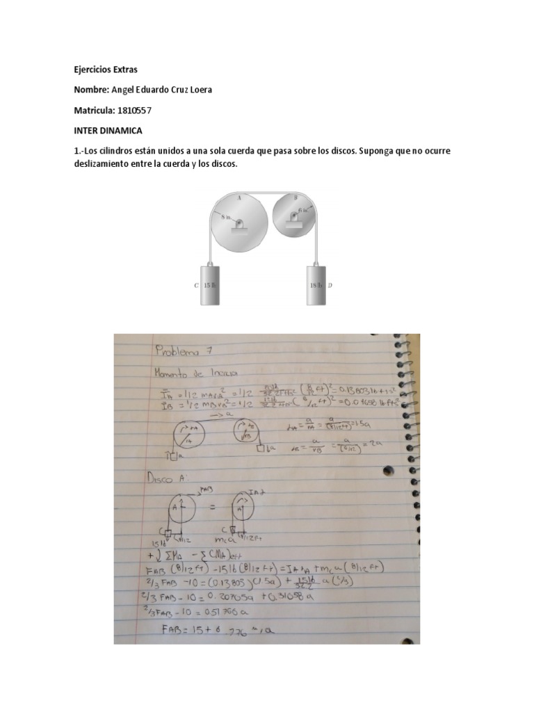 Ejercicios Extras INTER DINAMICA PDF | PDF | Fricción | Masa