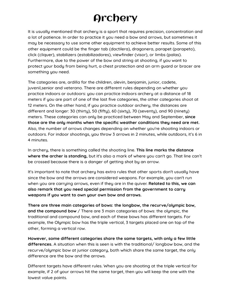 Archery | PDF | Archery | Bow And Arrow