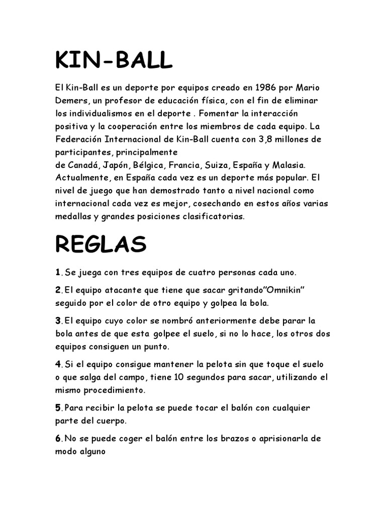Kin Ball | PDF | Deportes