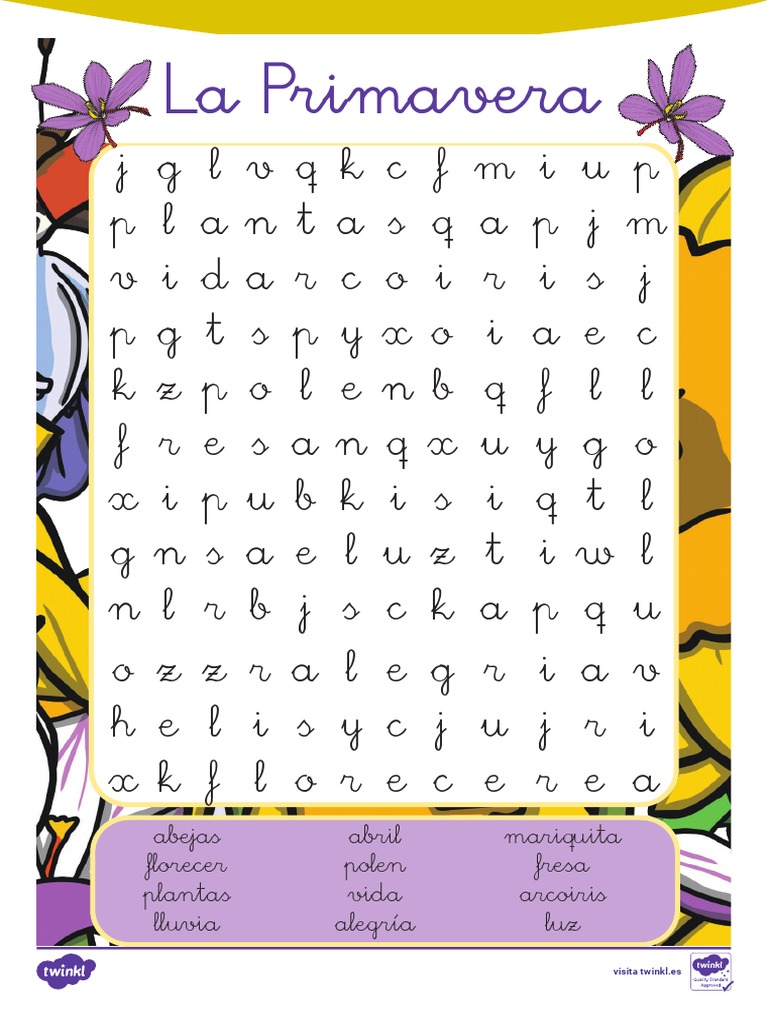Sopa Letras Primavera | PDF