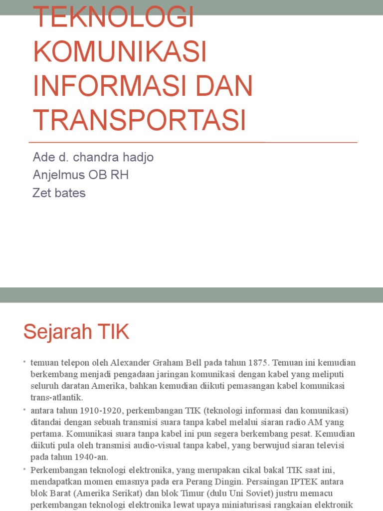 Teknologi Komunikasi Informasi Dan Transportasi | PDF