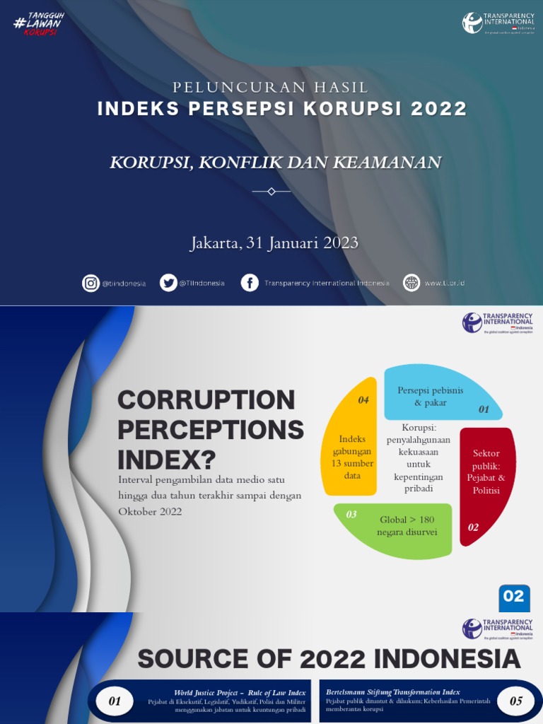 Korupsi, Konflik Dan Keamanan: Peluncuran Hasil Indeks Persepsi Korupsi ...