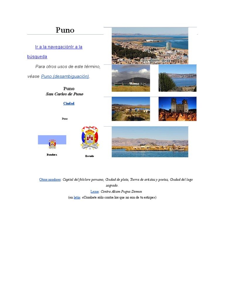 Puno | PDF | Perú