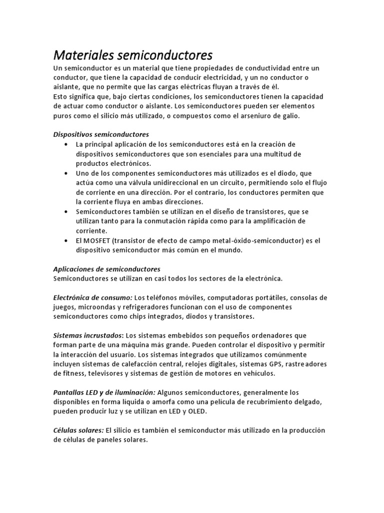 Materiales Semiconductores y Superconductores | PDF | Superconductividad | Semiconductores
