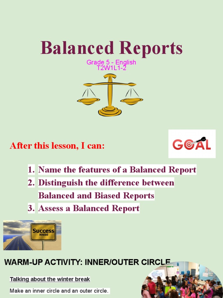 Balanced Reports: Grade 5 - English T2W1L1-2 | PDF | Bias | Cognitive ...