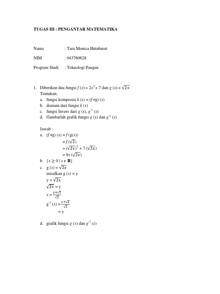Tugas III - Pengantar Matematika | PDF