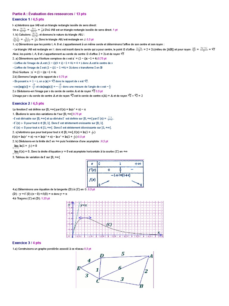 Corrigé Maths Bac D 2022 | PDF | Mathématiques appliqués ...