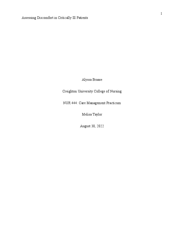 annotated-WAC PAPER Critically ILL-1 | PDF | Intensive Care Medicine | Pain