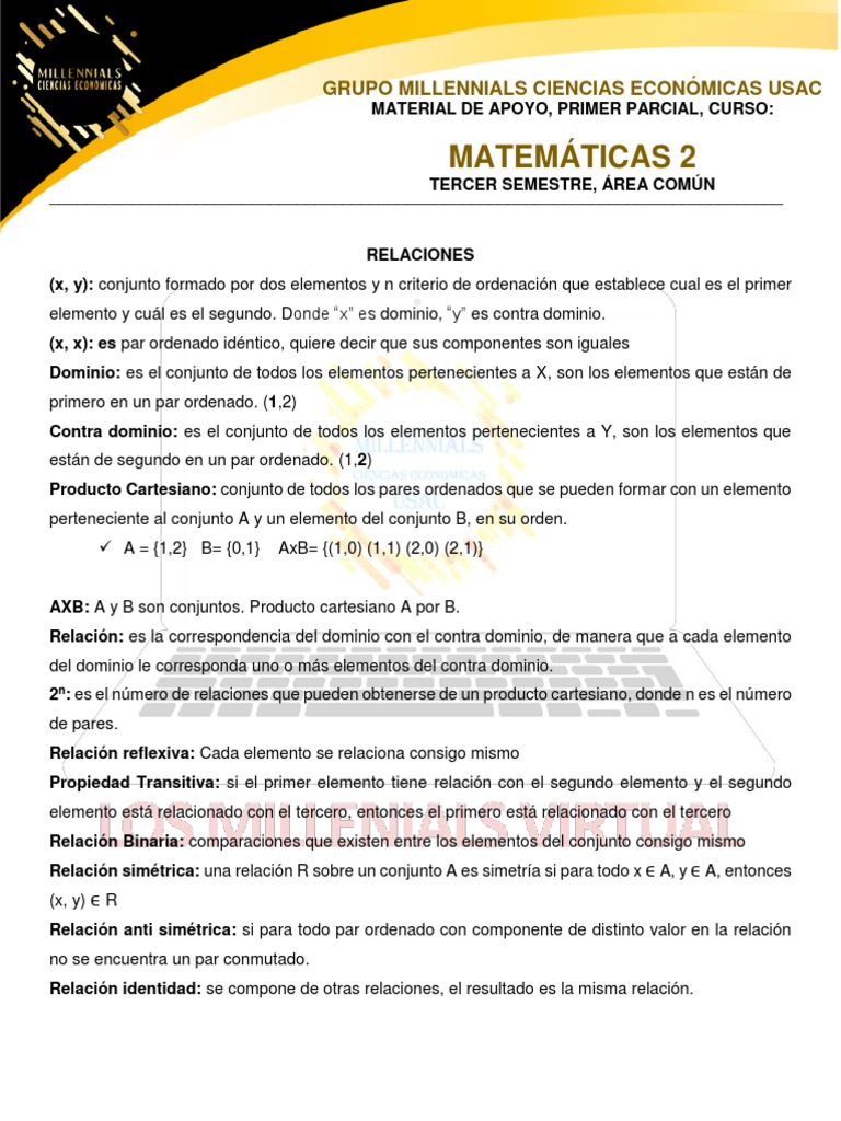 Matemáticas 2: Grupo Millennials Ciencias Económicas Usac | Descargar gratis PDF | Función ...