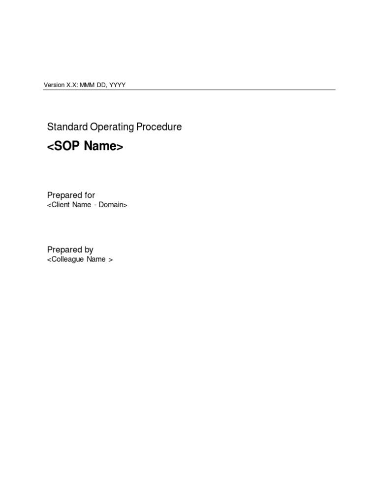 Sample SOP Format | PDF | Information | Service Level Agreement