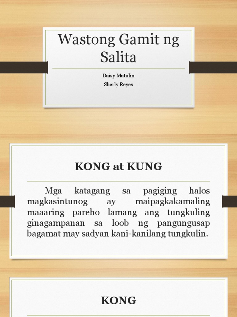 Wastong Gamit NG Salita | PDF