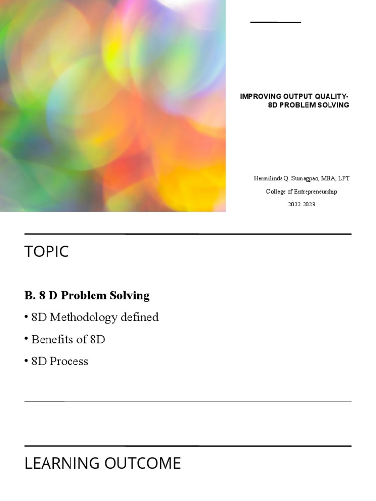 8 8D Problem Solving | PDF | Methodology | Cognition