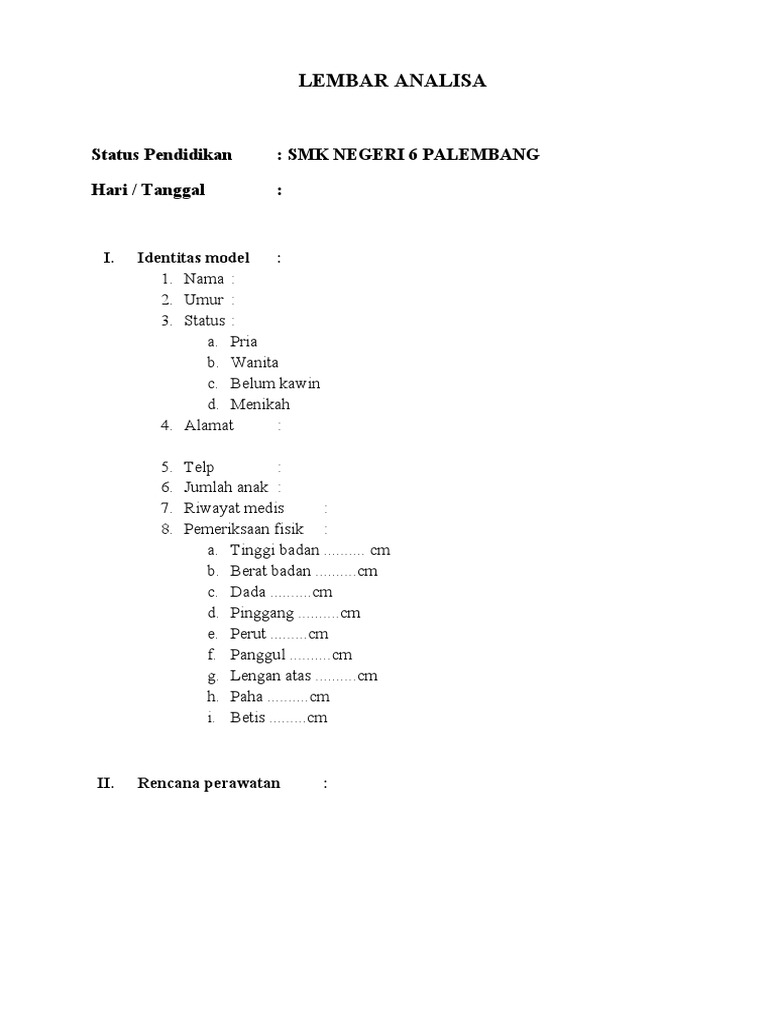 Diagnosa Perawatan Badan | PDF