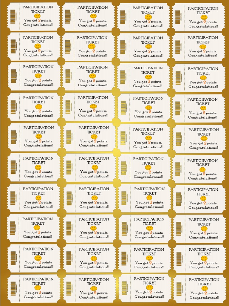 Participation Ticket Points Awarded | PDF