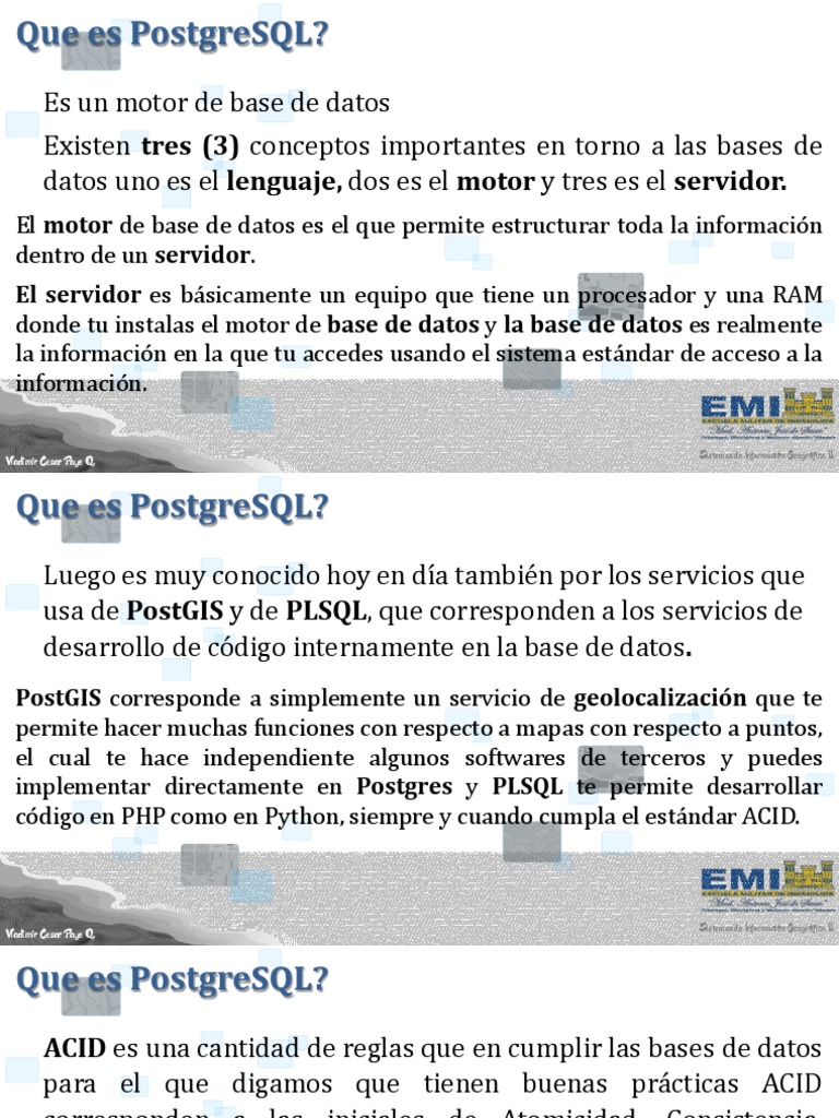 Base de Datos PostgreSQL | PDF | Postgre Sql | Bases de datos