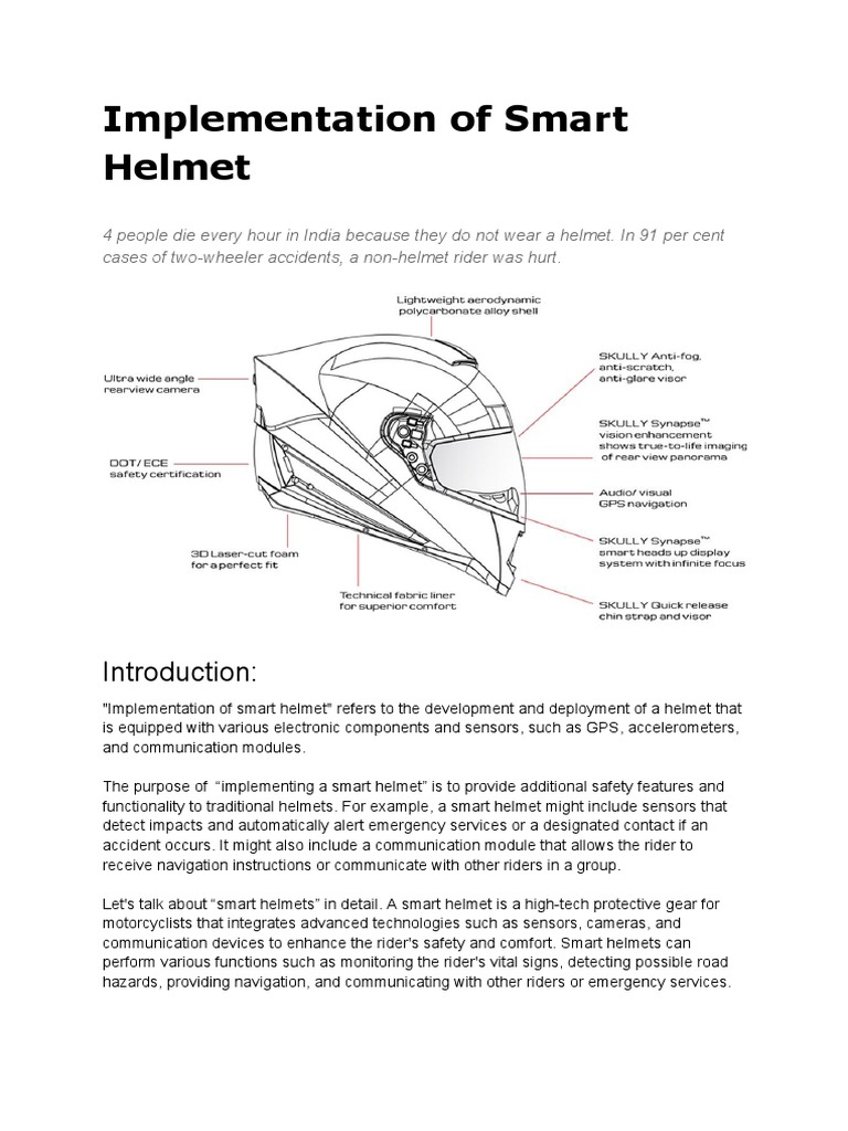 Implementation Of Smart Helmet Pdf Traffic Collision