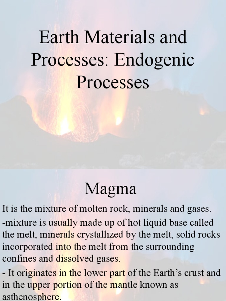 Earth Materials and Processes | PDF | Magma | Volcano