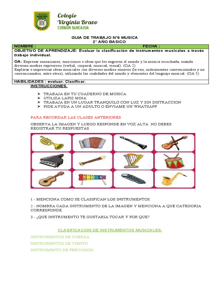 Clasificación de Instrumentos Musicales | PDF