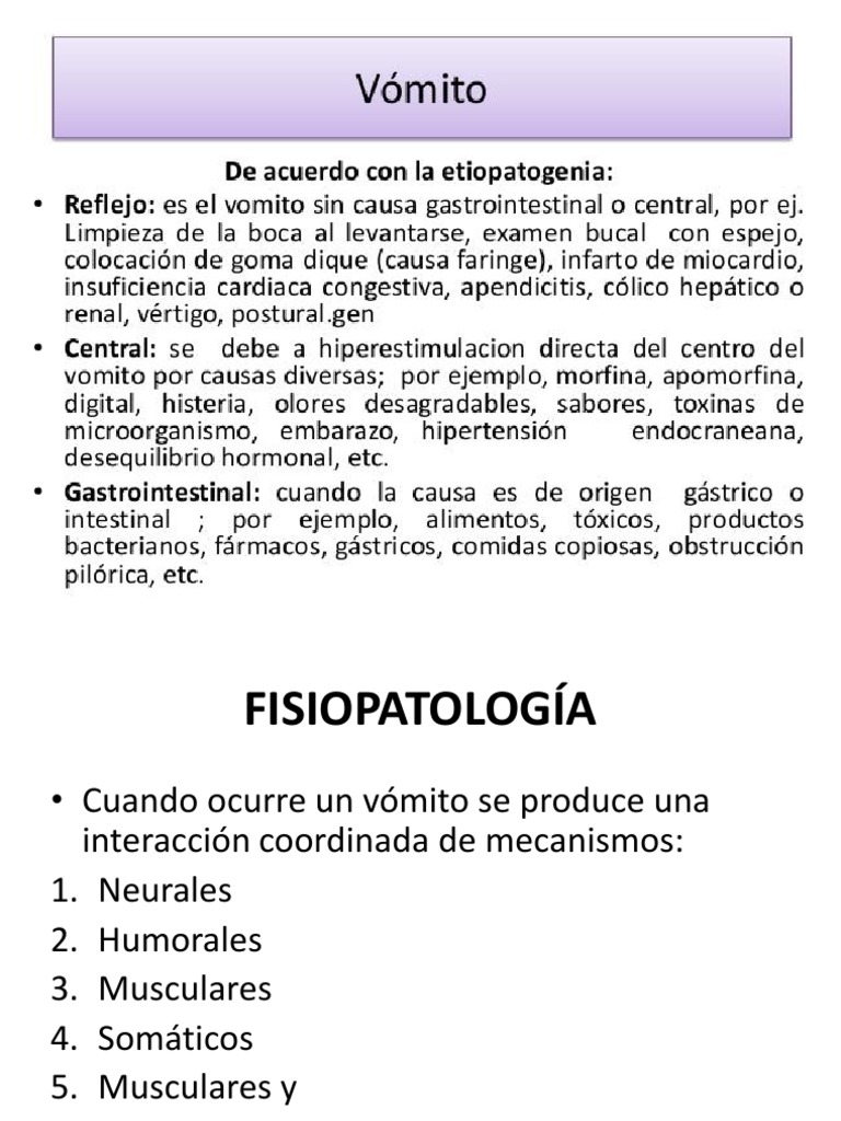 Fisiopatología Del Vómito | PDF | Vómitos | Neurociencia