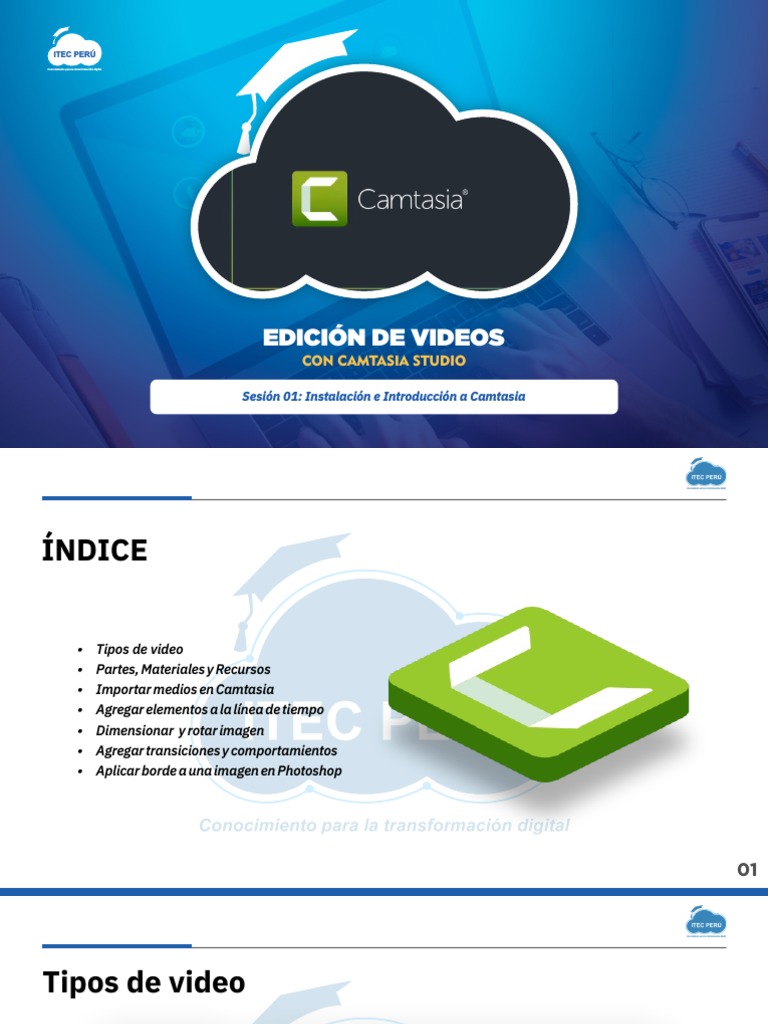 Sesión 01 - Edición de Videos Con Camtasia | PDF | Vídeo | Informática
