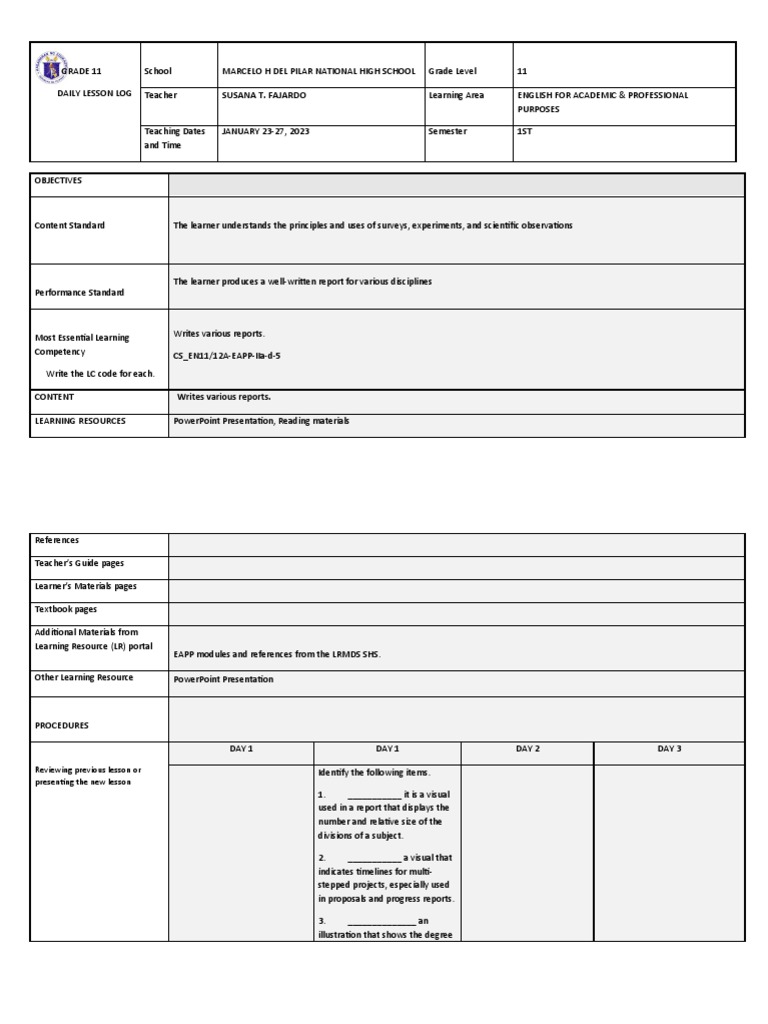 DLL Eapp Stfajardo Q2W9 | PDF | Memorandum | Learning