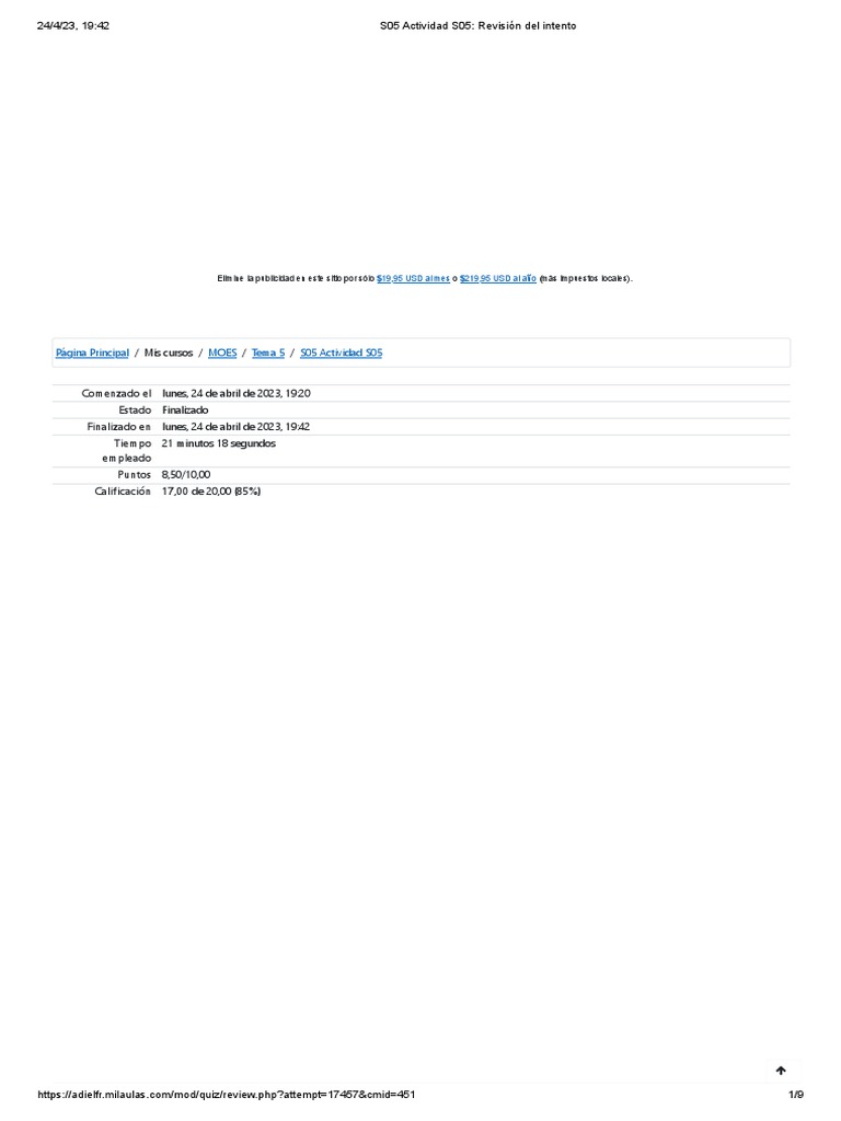 S05 Actividad S05 - Revisión Del Intento | PDF | Nicotina | Science
