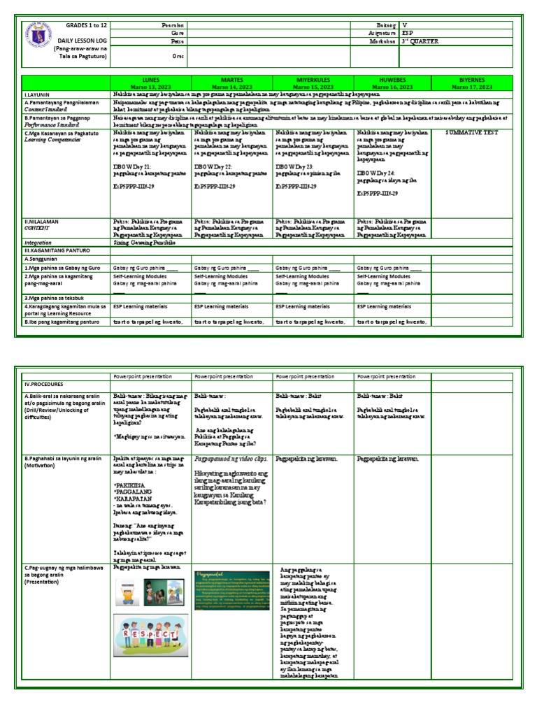 DLL - Esp 5 - Q3 - W5 | PDF
