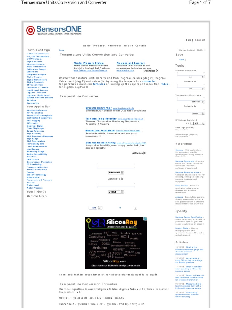 Temperature Units Conversion Guide | PDF | Fahrenheit | Celsius