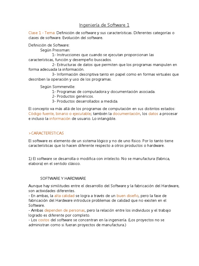 Desarrollo de software: conceptos fundamentales, categorías de software y evolución de la ...