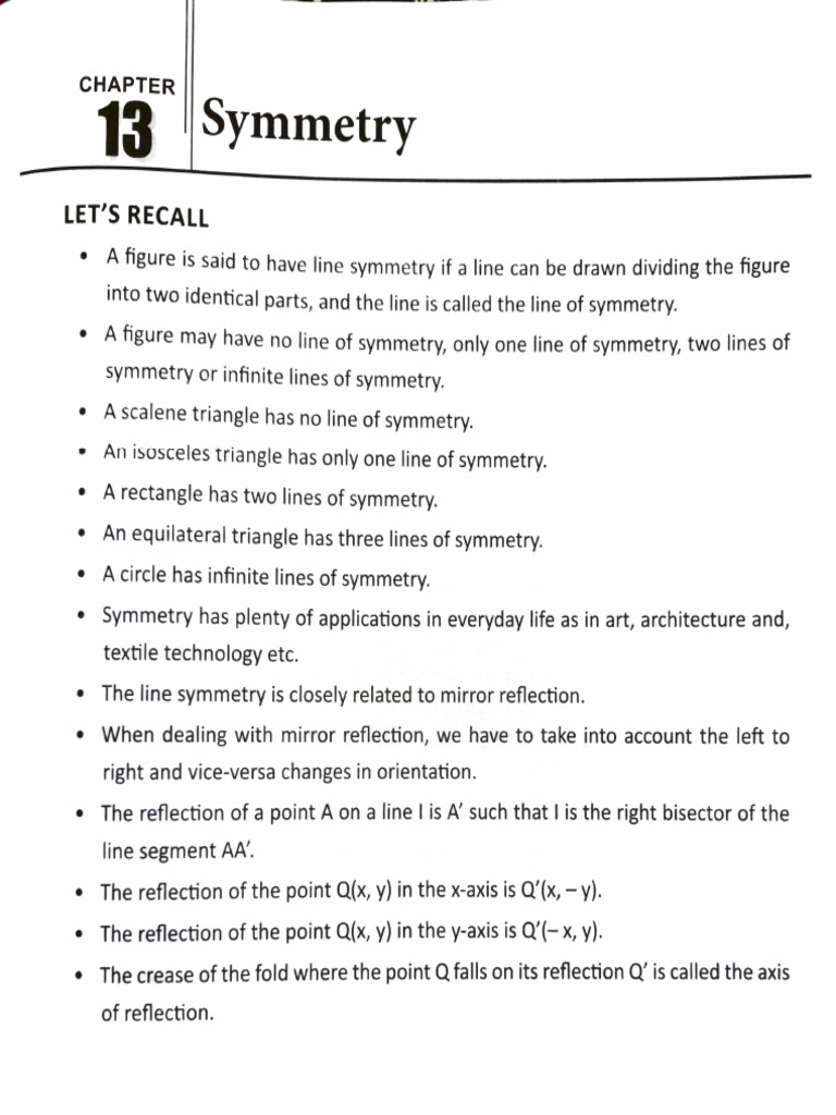 CH 13-Symmetry | PDF | Rectangle | Triangle