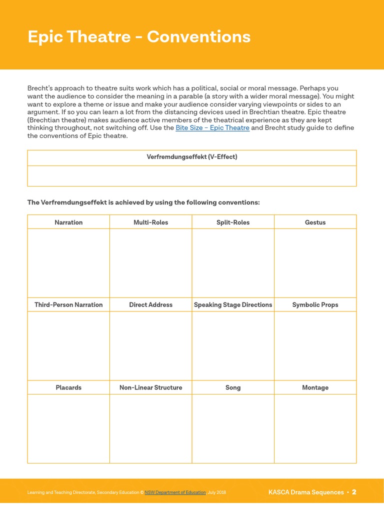 Epic Theatre Conventions | PDF