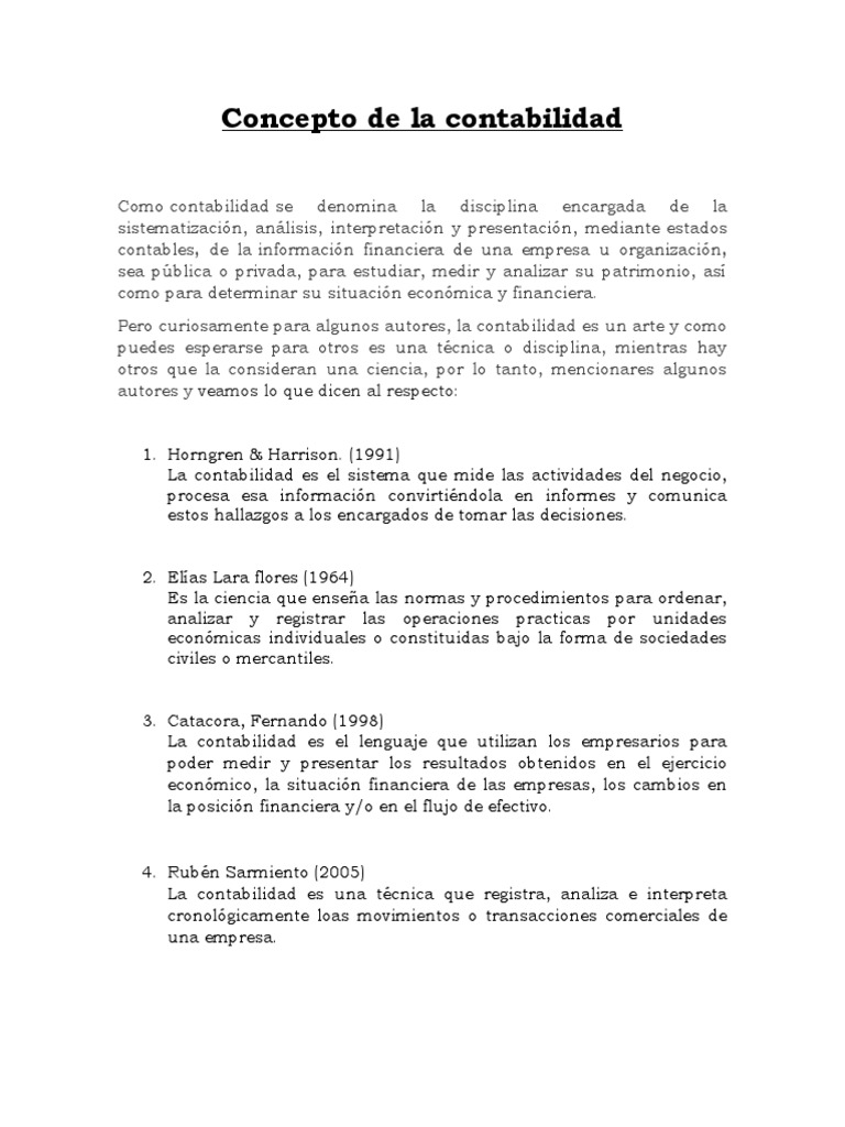 Concepto de La Contabilidad | PDF | Contabilidad | Ciencia cognitiva